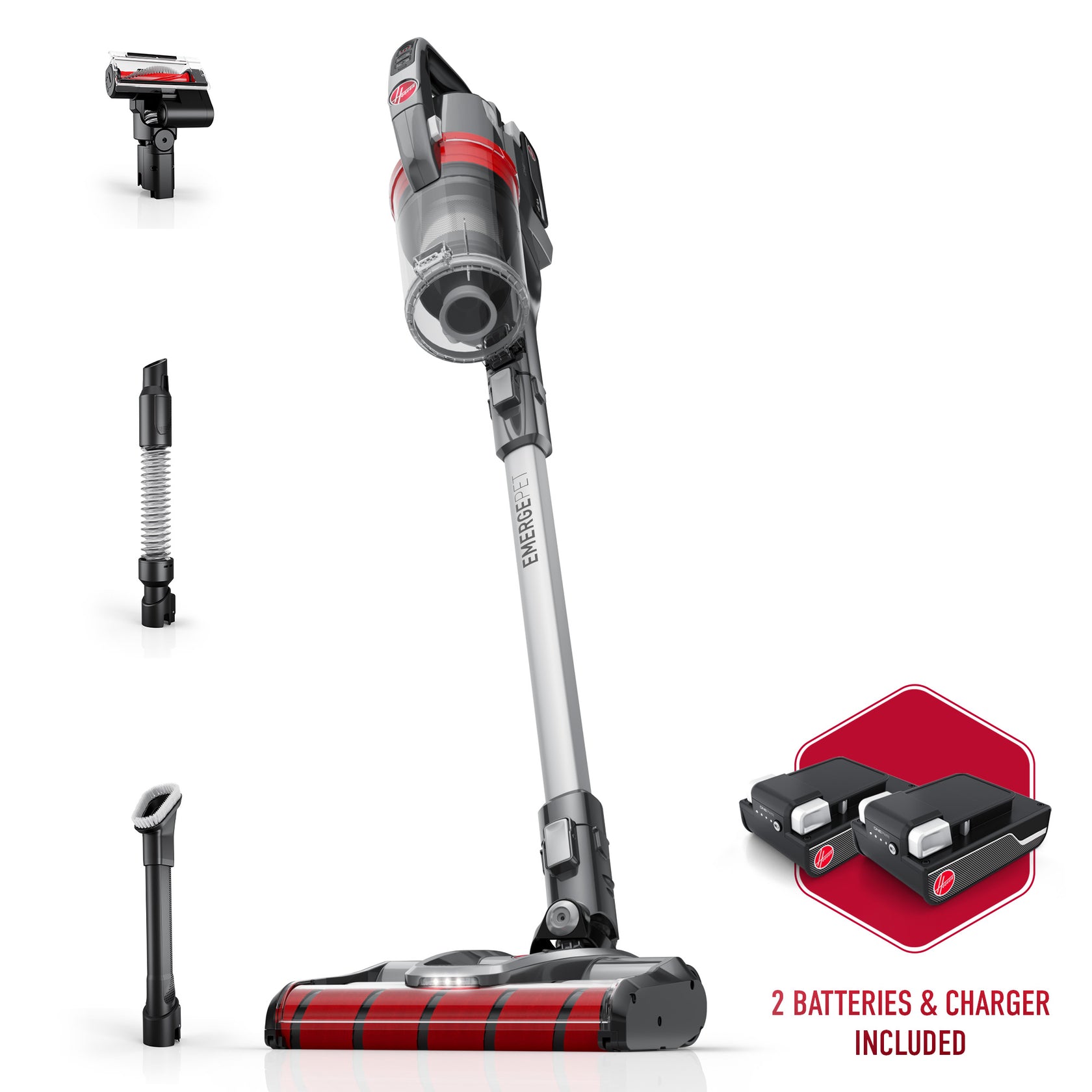 Hoover ONEPWR Emerge Cordless All Terrain Pet Stick Vacuum with Two ...